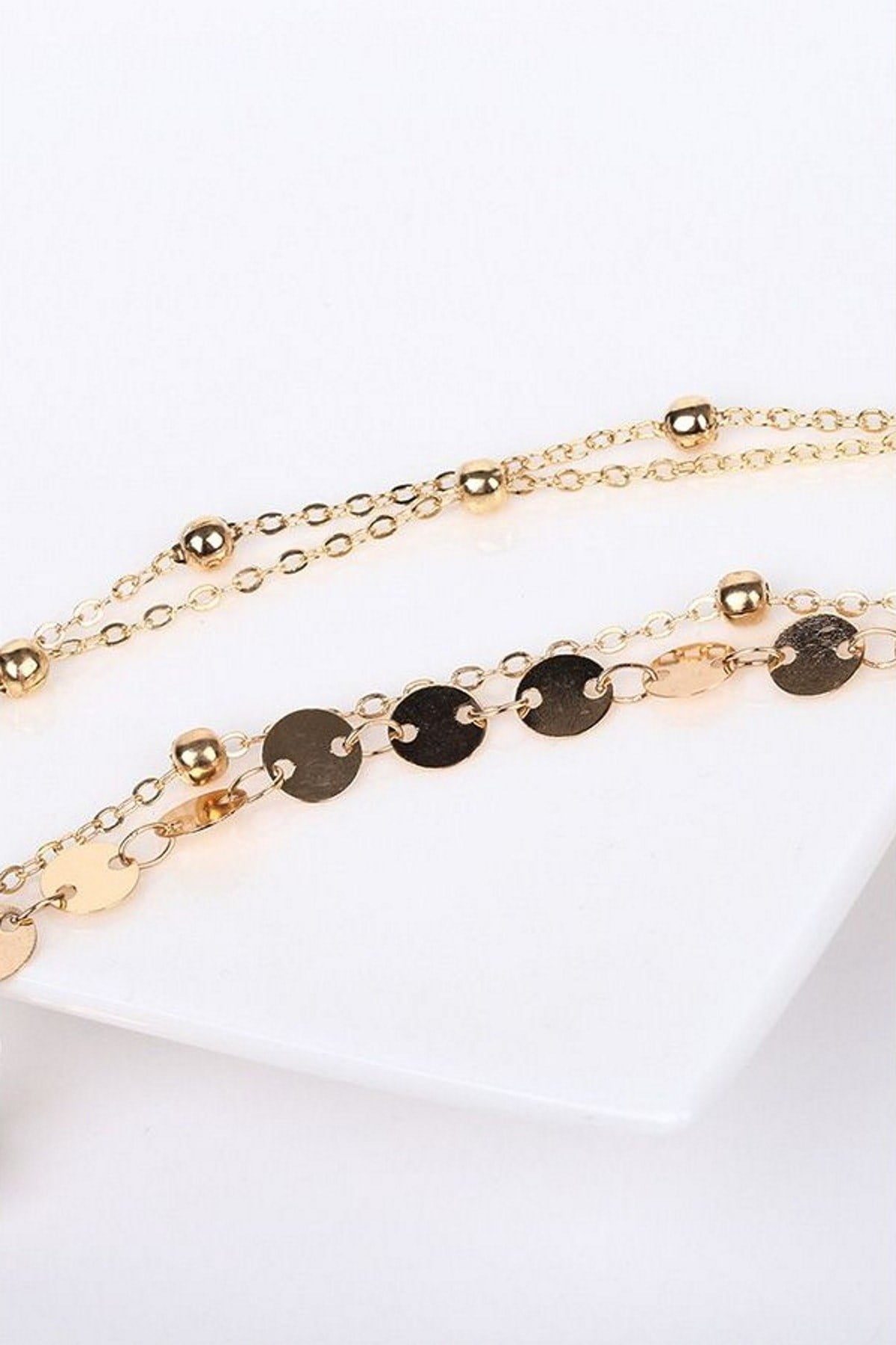 Toptan Beach Minik Pullu Toplu Zincir Halhal 4'lü Gold - Sözde Değil Özde İmalatcı‎