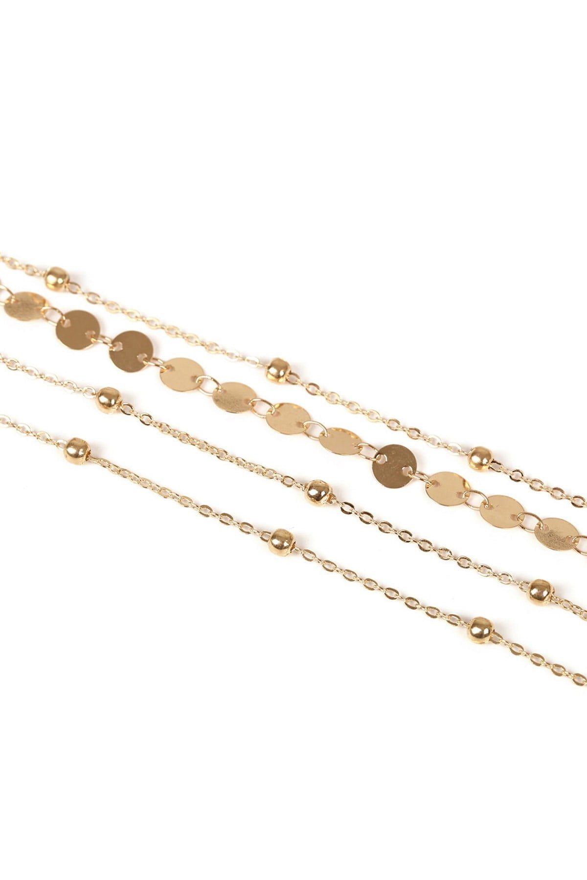 Toptan Beach Minik Pullu Toplu Zincir Halhal 4'lü Gold - Sözde Değil Özde İmalatcı‎